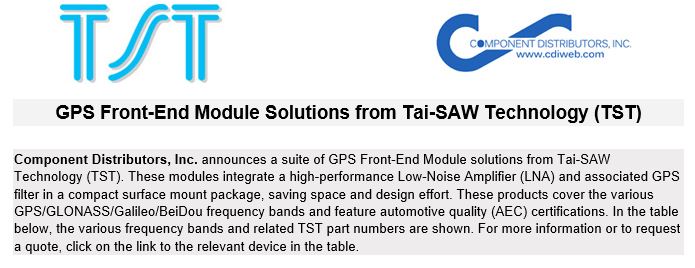 Tai-Saw Technology Co. Ltd. – Component Distributors, Inc. (CDI) News